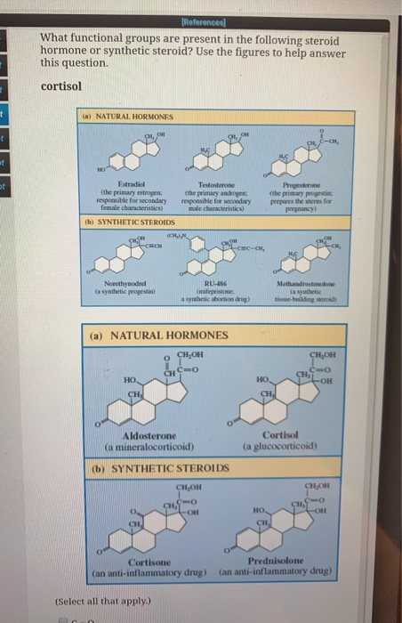 Solved References What functional groups are present in the | Chegg.com
