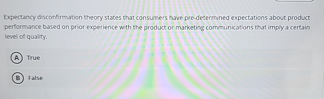 Solved Expectancy Disconfirmation Theory States That