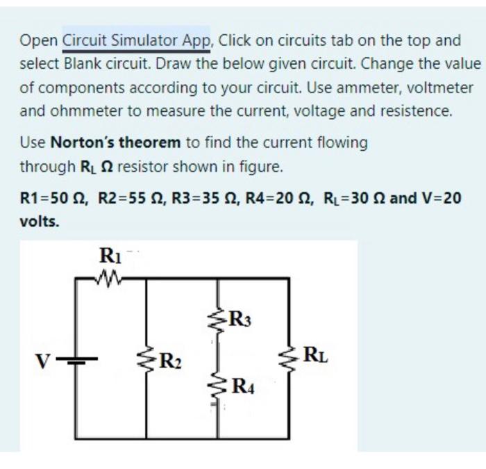 Solved Open Circuit Simulator App. Click on circuits tab on | Chegg.com