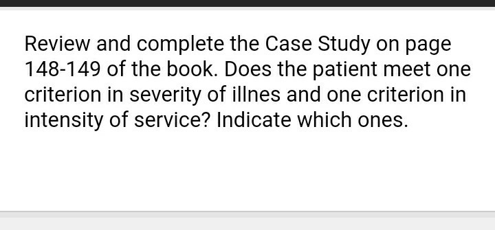 Solved Review and complete the Case Study on page 148-149 of | Chegg.com
