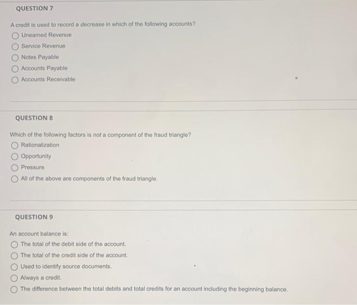 Solved A credit is used to record a decrease in which of the | Chegg.com