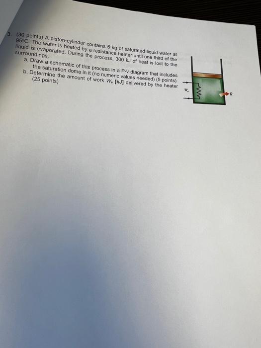 Solved 3. (30 points) A piston-cylinder contains 5 kg of | Chegg.com