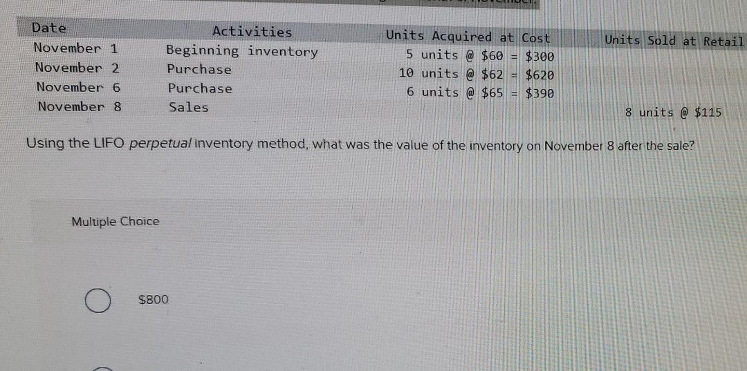 Solved using the lifo perpetual inventory method what is the | Chegg.com