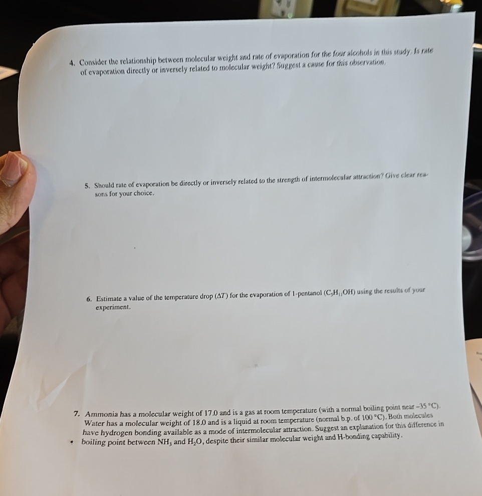 Solved Consider the relationship between molecular weight | Chegg.com