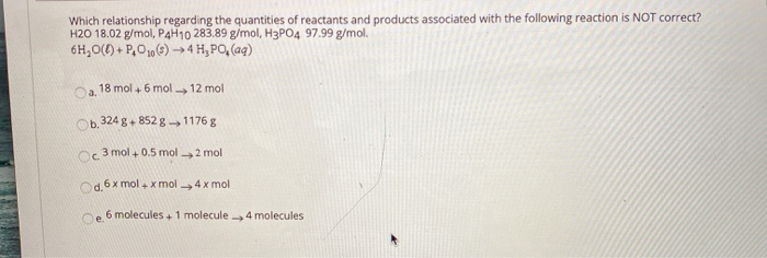 Solved Which relationship regarding the quantities of | Chegg.com