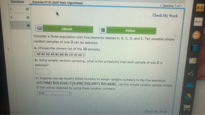 Solved Exercise 07.07 (Self-Test) Algorithmic Questions | Chegg.com