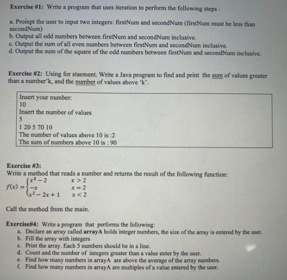 Solved Exercise #1: Write a program that uses iteration to | Chegg.com