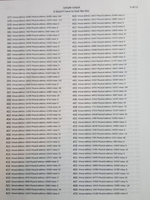 Solved Virtual Memory Manager Project in C. write a program | Chegg.com