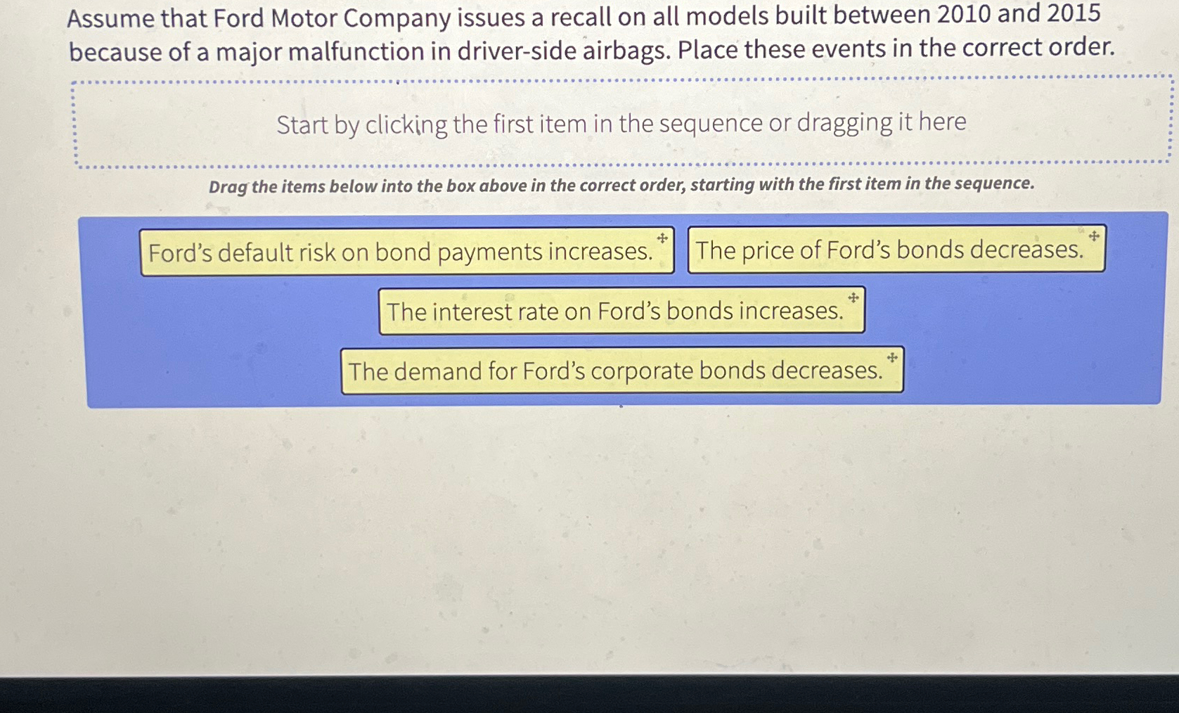 Solved Assume that Ford Motor Company issues a recall on all | Chegg.com
