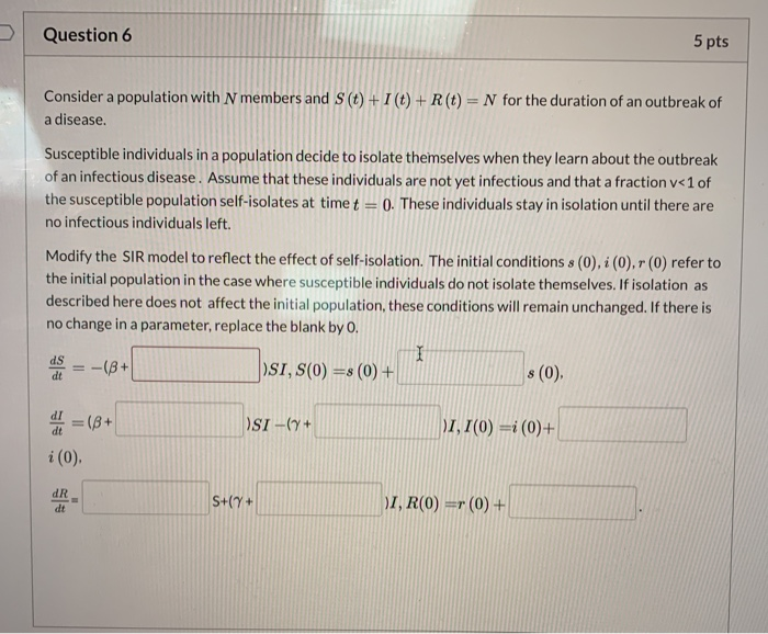 Solved Question 6 5 pts Consider a population with N members | Chegg.com