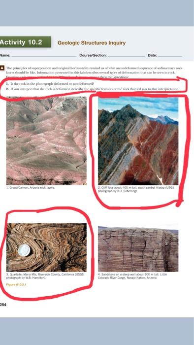 Activity 10.2 Geologic Structures Inquiry Name: | Chegg.com