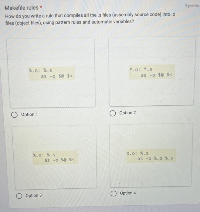 Solved Makefile rules * | Chegg.com