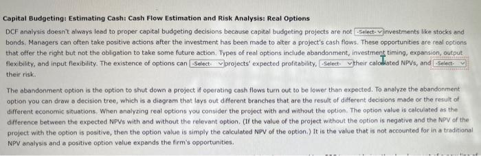 Solved Blank Options-1: active, passive, real2: decrease, | Chegg.com