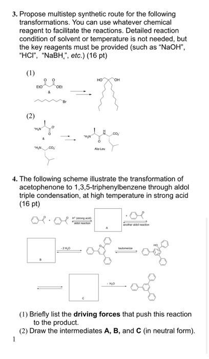 Solved 3. Propose multistep synthetic route for the | Chegg.com