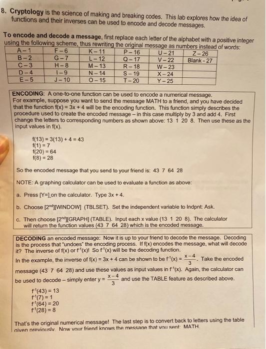 Solved 8. Cryptology is the science of making and breaking | Chegg.com
