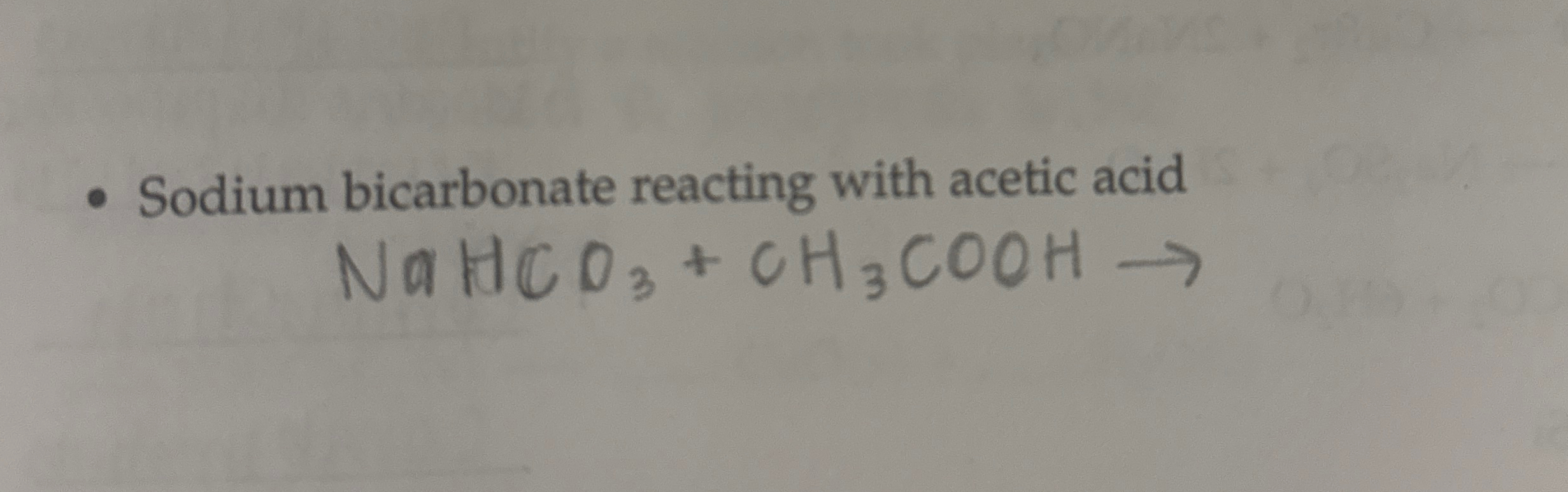Solved Sodium bicarbonate reacting with acetic | Chegg.com