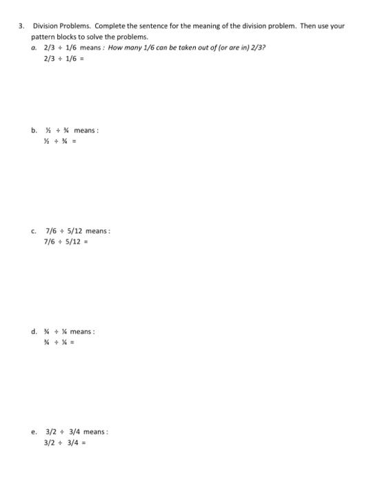 Solved 3. Division Problems. Complete the sentence for the | Chegg.com