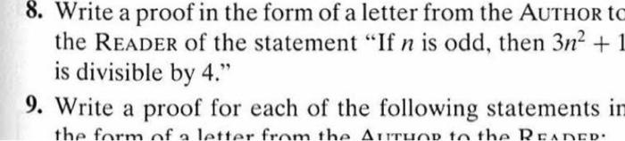 Solved 8. Write a proof in the form of a letter from the | Chegg.com
