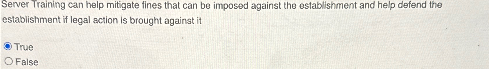 Solved Server Training can help mitigate fines that can be | Chegg.com