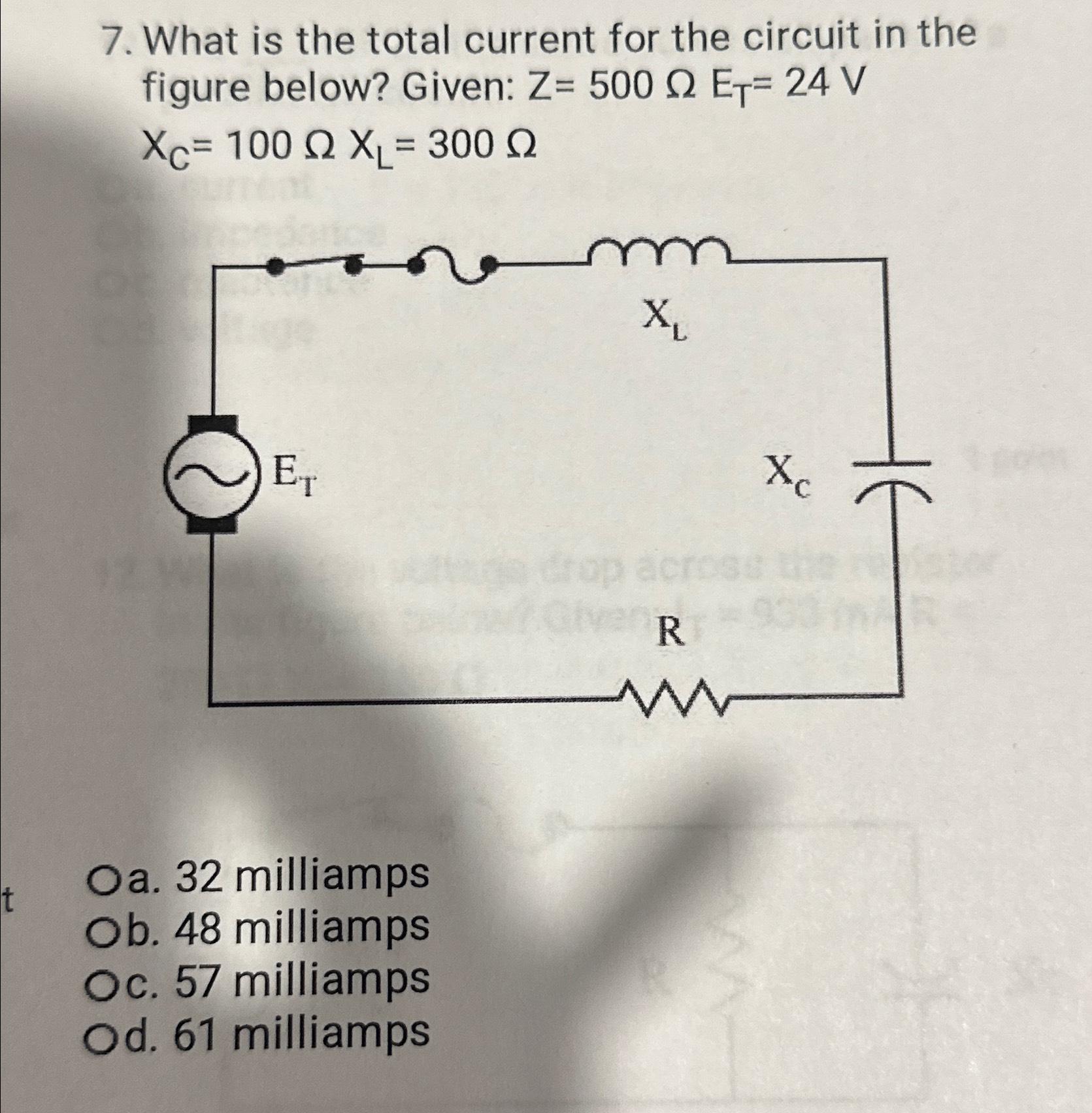 Solved What is the total current for the circuit in the | Chegg.com