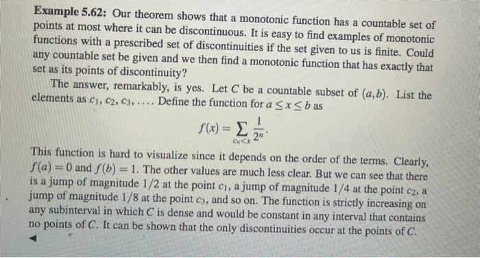 Solved Use Example 5.62 to construct a strictly increasing | Chegg.com