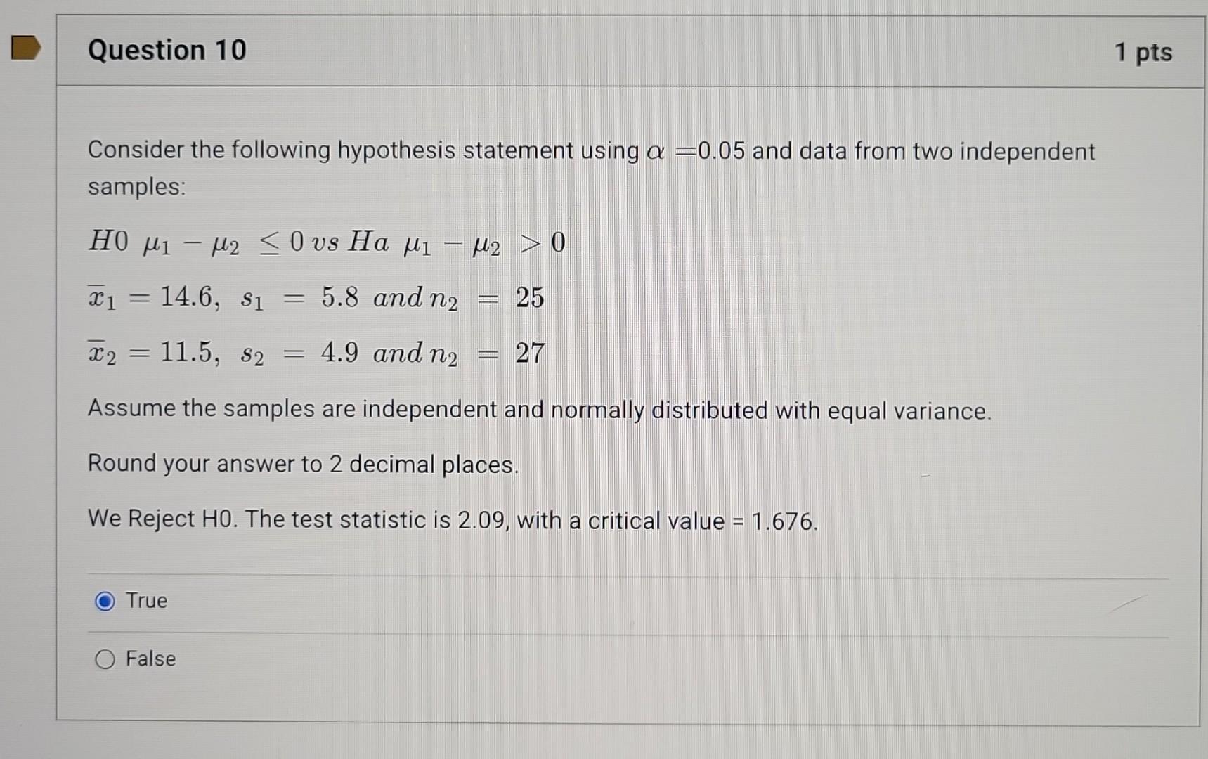Solved Consider the following hypothesis statement using | Chegg.com