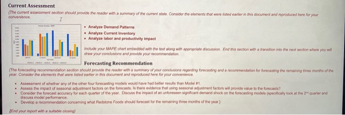 Current Assessment (The current assessment section | Chegg.com