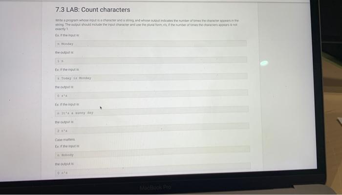 Solved 7 3 Lab Count Characters Wie Program Whore Is A