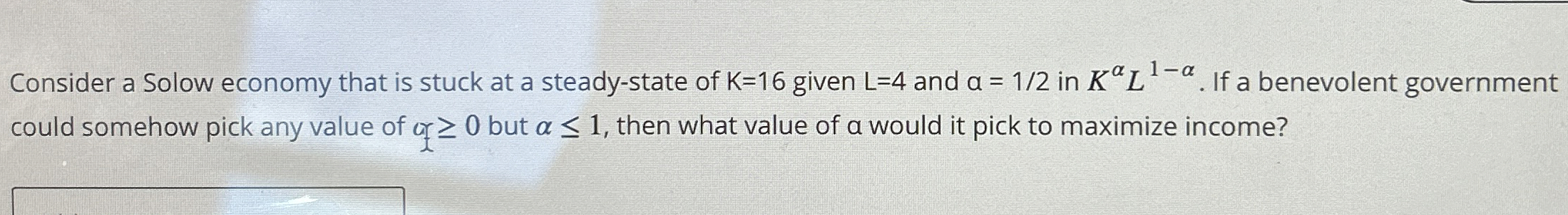 Solved Consider a Solow economy that is stuck at a | Chegg.com
