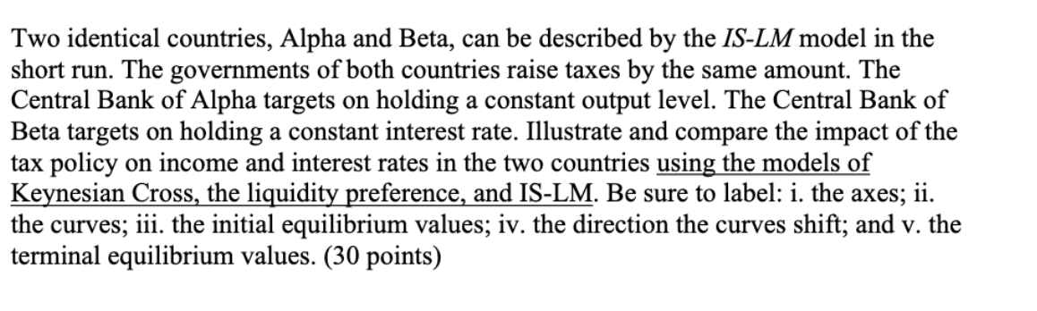 Solved Two identical countries, Alpha and Beta, can be | Chegg.com