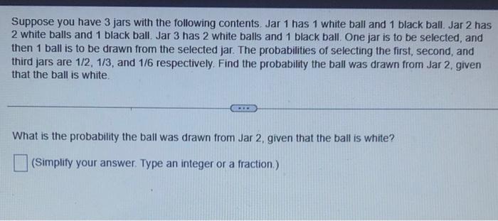 Solved Suppose you have 3 jars with the following contents. | Chegg.com