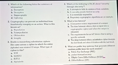Solved Which of the following hides the existence | Chegg.com