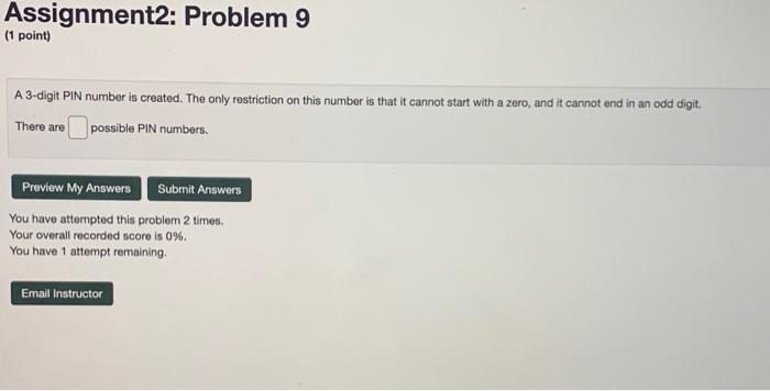 Solved A 3-digit PIN number is created. The only restriction | Chegg.com