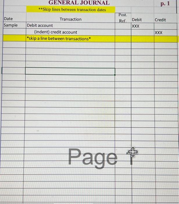 Solved GENERAL JOURNAL **Skip lines between transaction | Chegg.com Solved GENERAL JOURNAL **Skip lines between transaction | Chegg.com