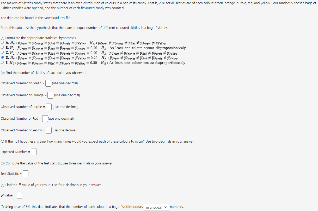 Data to be inputted into R Studio | Chegg.com