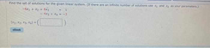 Solved Find the set of solutions for the given linear | Chegg.com