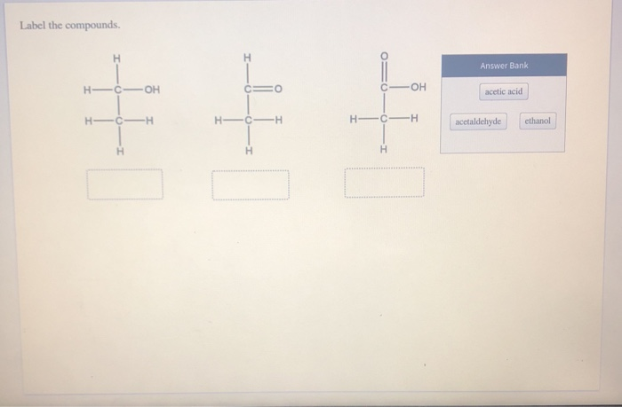 Solved Label the compounds. o Answer Bank H— |C —OH =c | Chegg.com