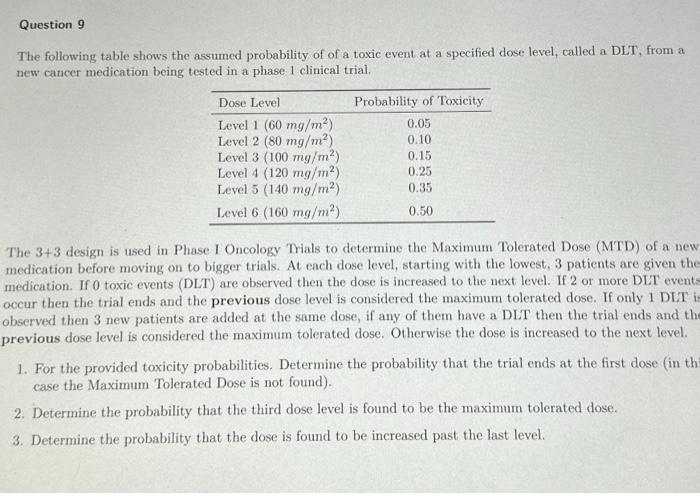 Solved Question 9 The following table shows the assumed | Chegg.com