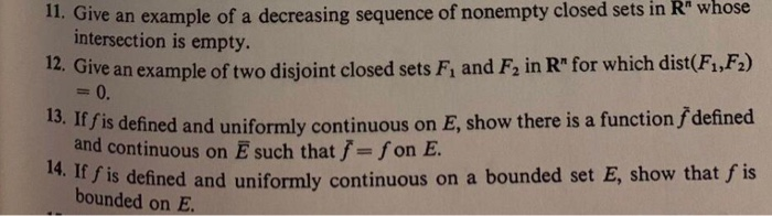 Solved Give An Example Of A Decreasing Sequence Of Nonempty 