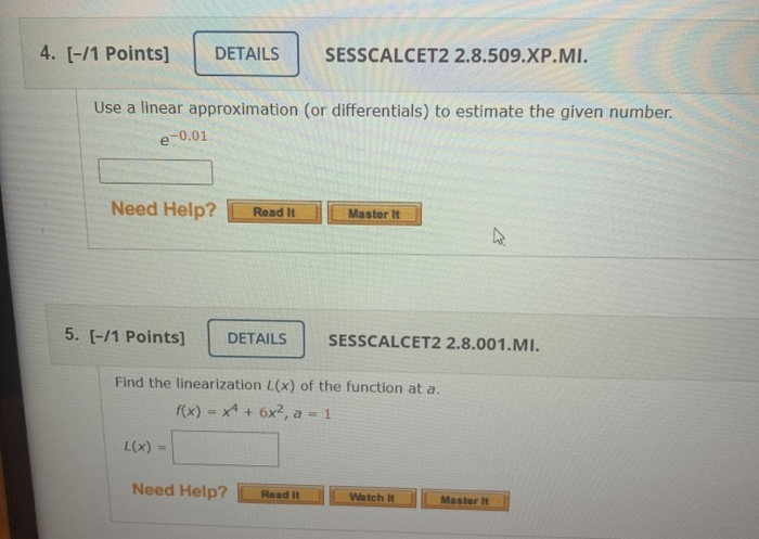 Solved 4. [-/1 Points] DETAILS SESSCALCET2 2.8.509.XP.MI. | Chegg.com