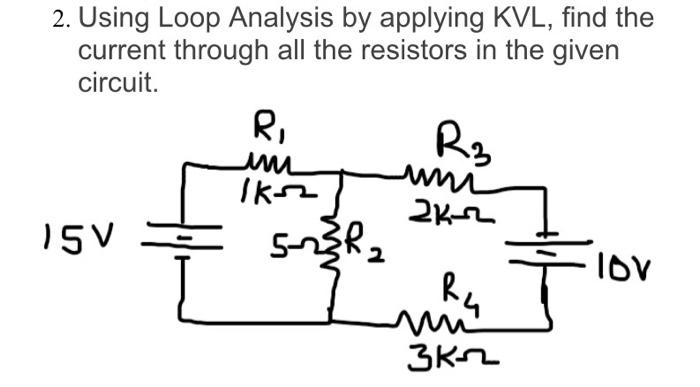 Solved Given for R: R1= 1 kohm , R2= 5 ohm , R3= 2 kohm , | Chegg.com