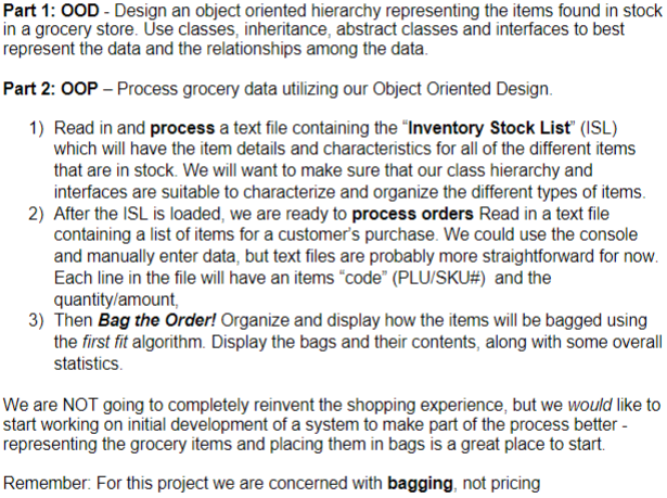Part 1: OOD - ﻿Design an object oriented hierarchy | Chegg.com
