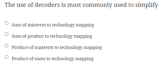 Solved The use of decoders is most commonly used to | Chegg.com