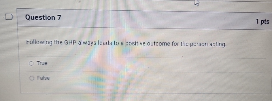 Solved Question 71 ﻿ptsFollowing the GHP always leads to a | Chegg.com