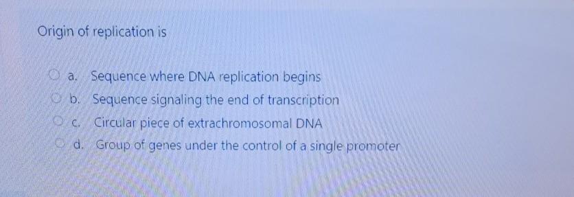 Solved Origin of replication isa. ﻿Sequence where DNA | Chegg.com