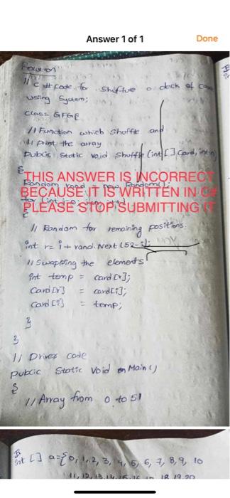 Solved Create a program to simulate a one player card game | Chegg.com