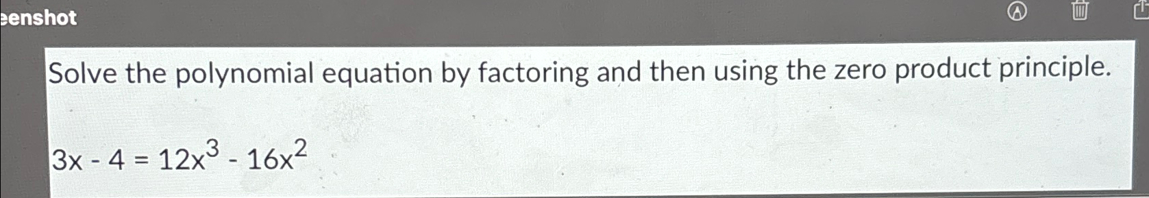 Solved Solve the polynomial equation by factoring and then | Chegg.com