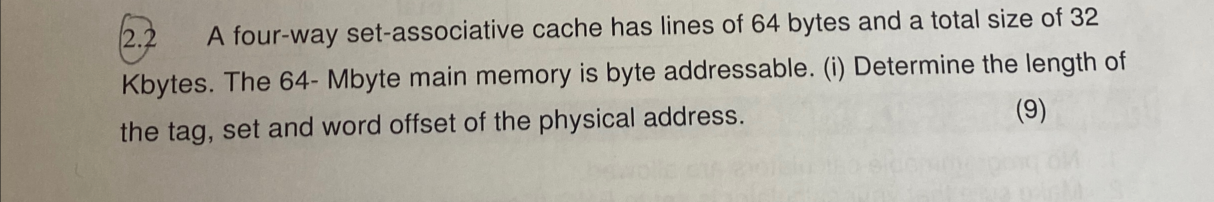 Solved 2.2 A four-way set-associative cache has lines of 64 | Chegg.com Solved 2.2 A four-way set-associative cache has lines of 64 | Chegg.com