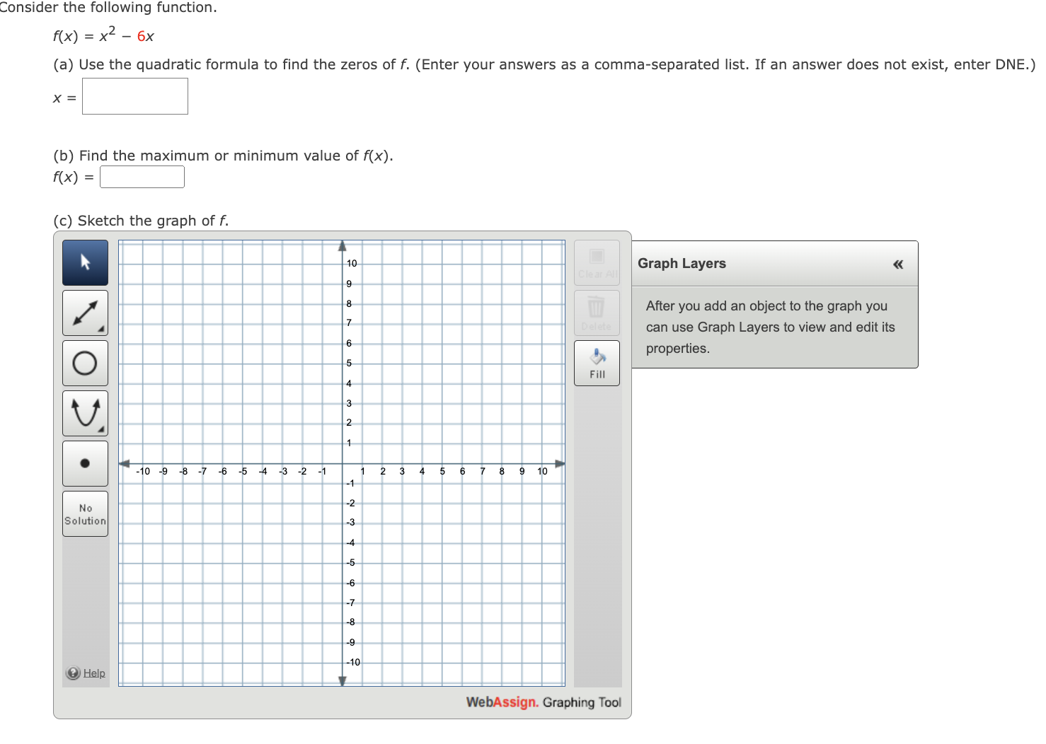 Solved Consider the following function.f(x)=x2-6x(a) ﻿Use | Chegg.com