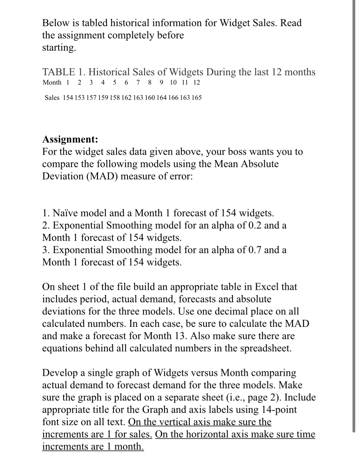 Solved Below is tabled historical information for Widget | Chegg.com
